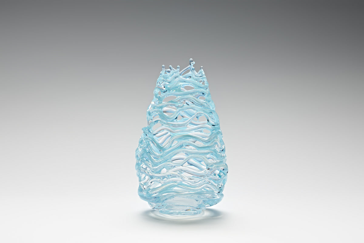 Ice Basket Tall Light Blue – London Glassblowing