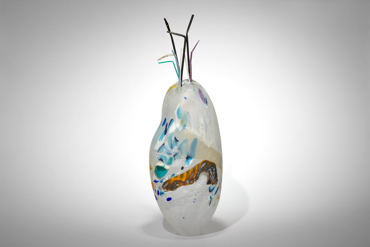 Ghost Ocean, Reef Vessel with Straws – London Glassblowing